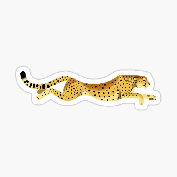 "Speed running hunting cheetah" Sticker for Sale by JoeFelixshop ...