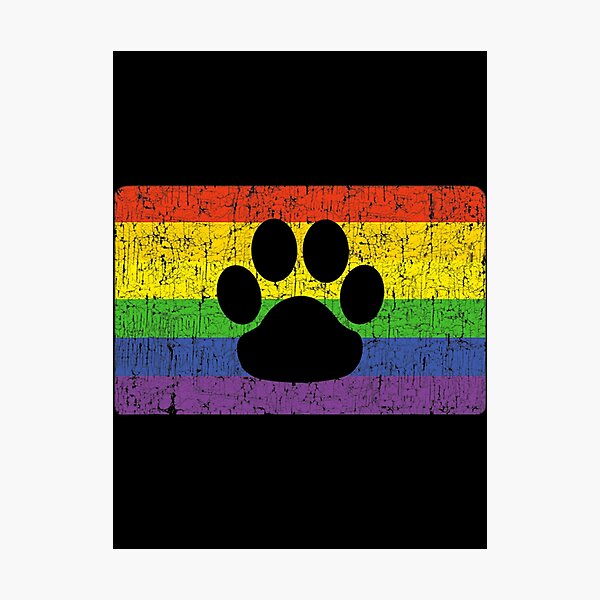 "Gay Furry Pride Fandom Paw Rainbow Lgbt Flag" Photographic Print by ...