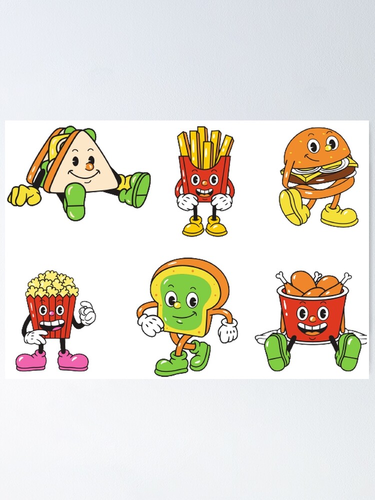 "fast food sticker pack" Poster by messy132 | Redbubble