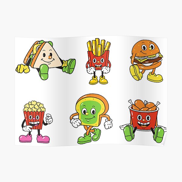 "fast food sticker pack" Poster by messy132 | Redbubble