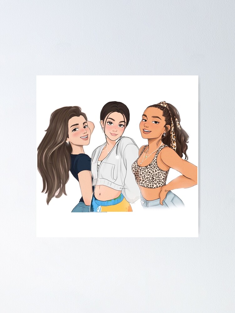 "Avani, Charli, Addison drawing" Poster by aloha-designs | Redbubble