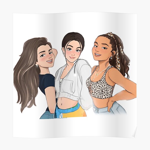 "Avani, Charli, Addison drawing" Poster by aloha-designs | Redbubble