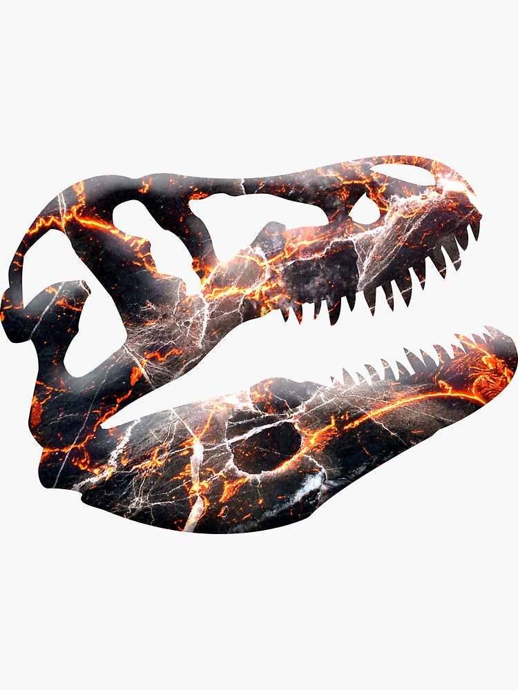"Shattered Magma Tyrannosaurus Rex Skull" Sticker for Sale by ...