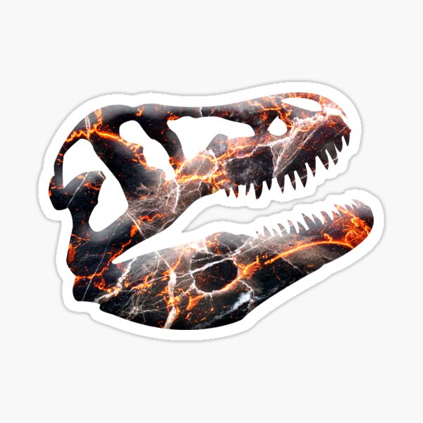 "Shattered Magma Tyrannosaurus Rex Skull" Sticker for Sale by ...