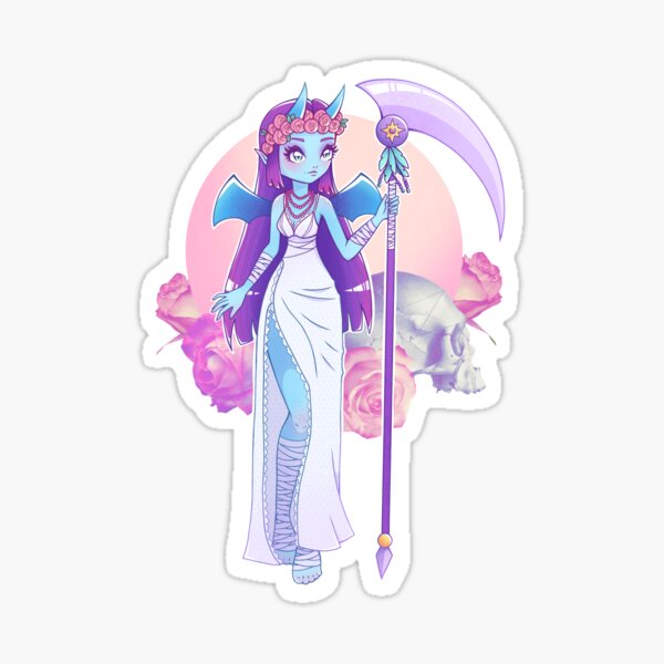 "Midday Lady Demon Girl" Sticker for Sale by MoonbowCollage | Redbubble
