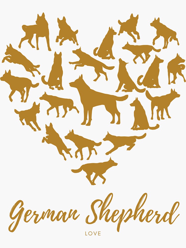 "German Shepherd Love" Sticker for Sale by gatimo | Redbubble