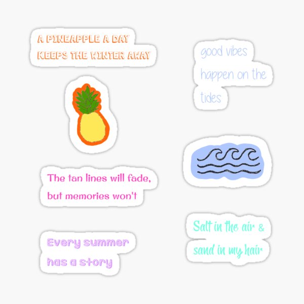 "Summer Quotes Sticker Pack" Sticker for Sale by bri-designz | Redbubble