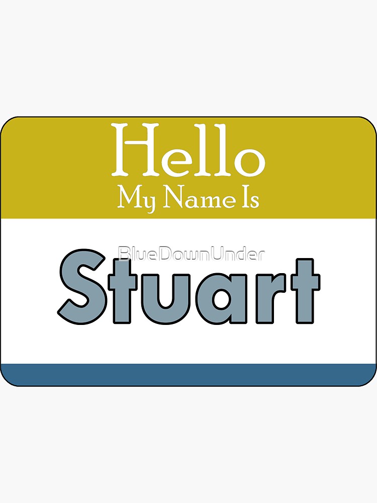"Hello, My Name Is - Stuart (Minions)" Sticker for Sale by ...