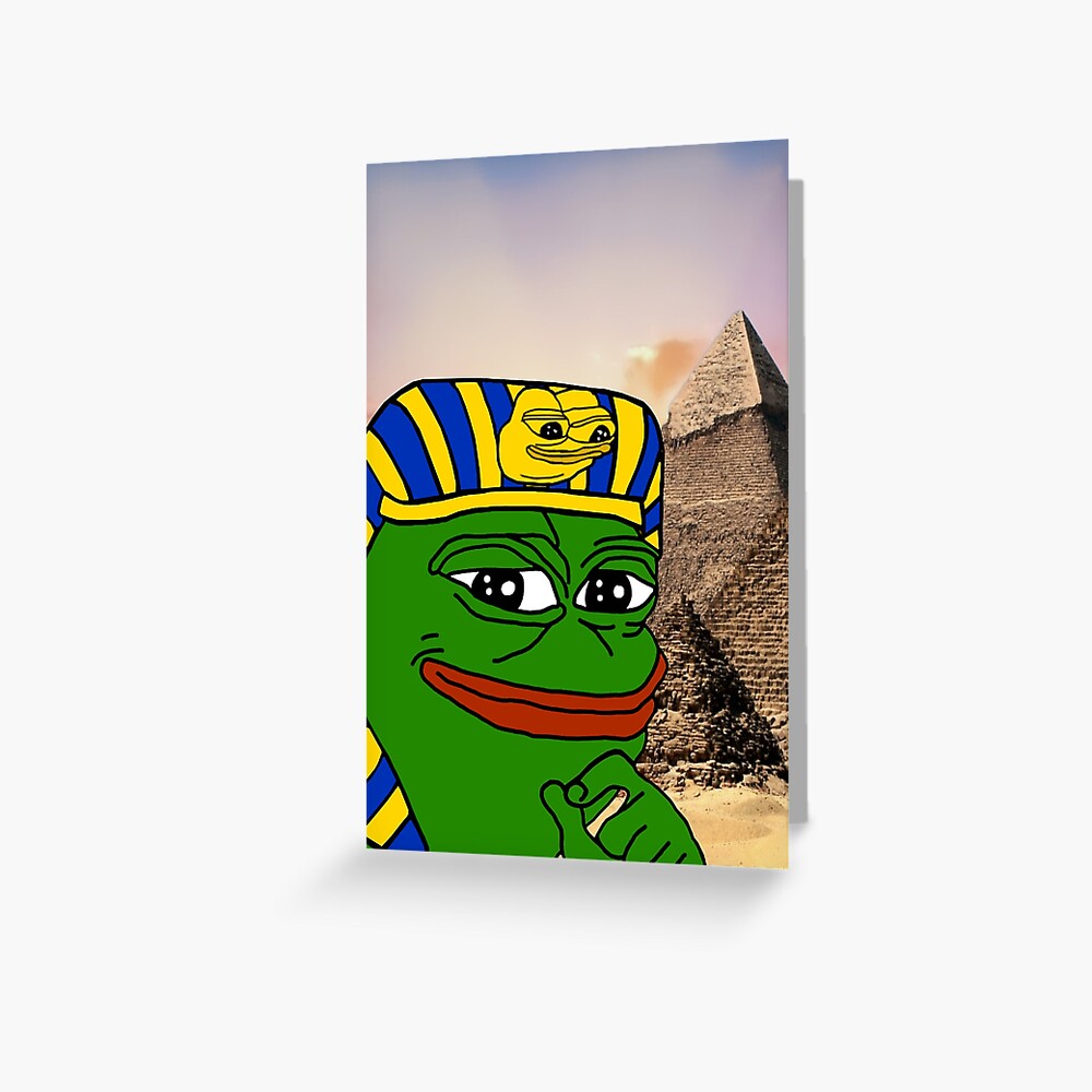 "Ancient Egyptian Pepe Pharaoh " Greeting Card by Slav-Art | Redbubble