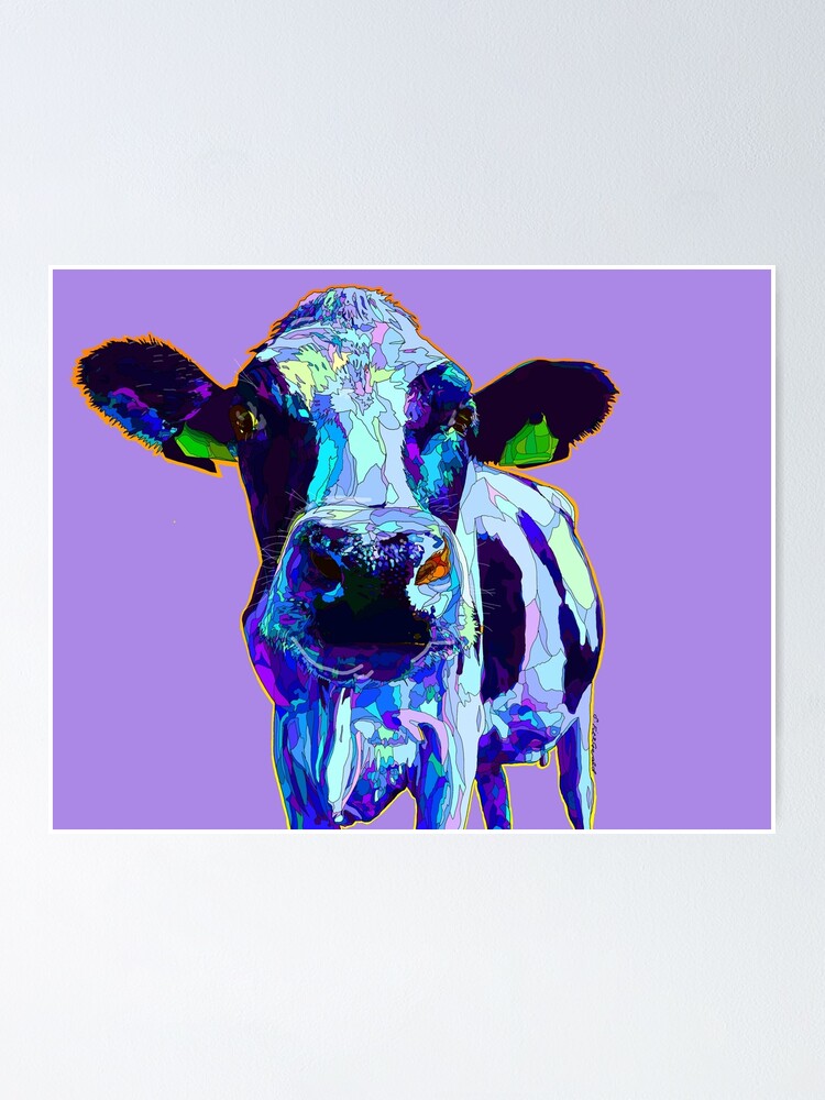 "Psychedelic cow " Poster for Sale by SadhasNost | Redbubble