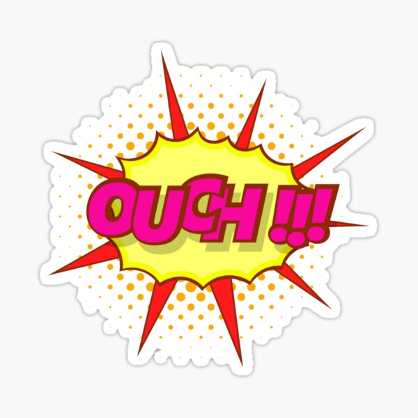 "OUCH!!! Comic Pop Art " Sticker by WearWolfDesigns | Redbubble