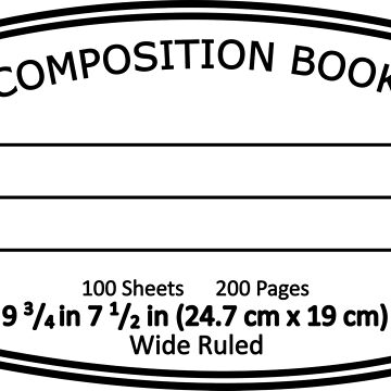 "Composition Book Sticker" Sticker for Sale by CreativeArtZone | Redbubble