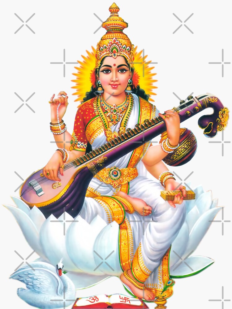 "SARASWATI DEVI" Sticker for Sale by banothsonu | Redbubble