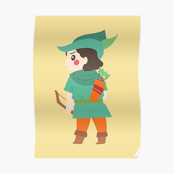 "Cute Robin Hood Drawing Illustration" Poster by MariOyama | Redbubble