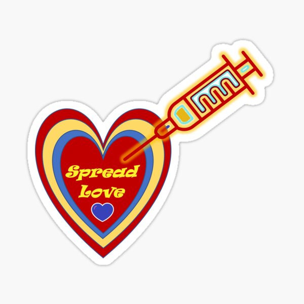 "spread love" Sticker for Sale by marmura | Redbubble