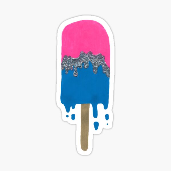"Fabulous Ice Cream Bar with Glitter - Hot Pink and Blue" Sticker for ...