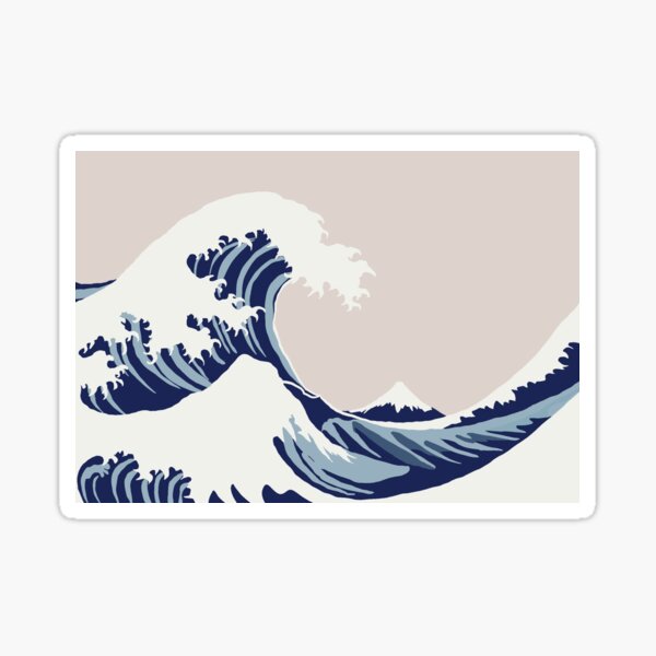 "The Great Wave aesthetic " Sticker by chonk444 | Redbubble