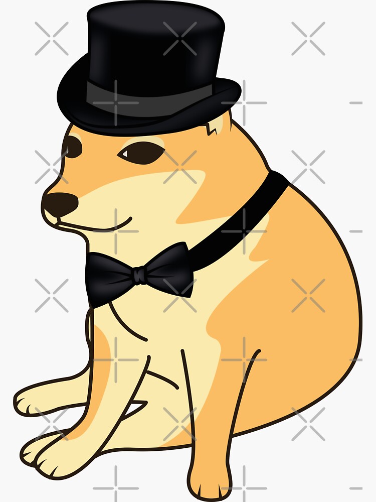 Pegatina «Perrito cheems elegante» de Atsuwu | Redbubble