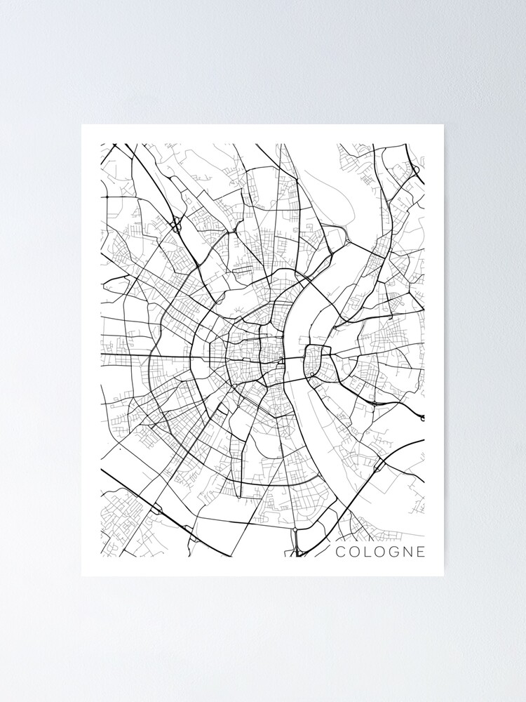 Prints Cologne Street Map COLOGNE Map Print COLOGNE City Map Cologne ...