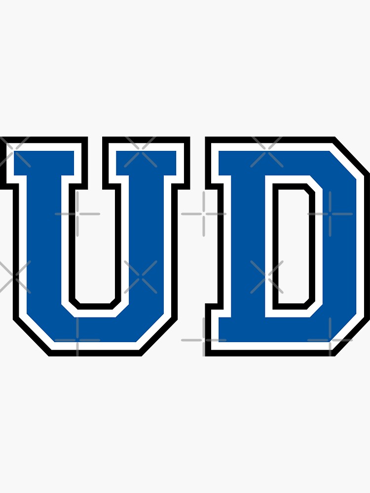 "university of delaware college font " Sticker for Sale by ...