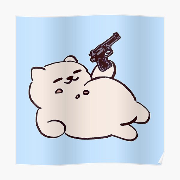 Póster «Dibujo tubbs el gato sosteniendo una pistola maldito meme» de ...
