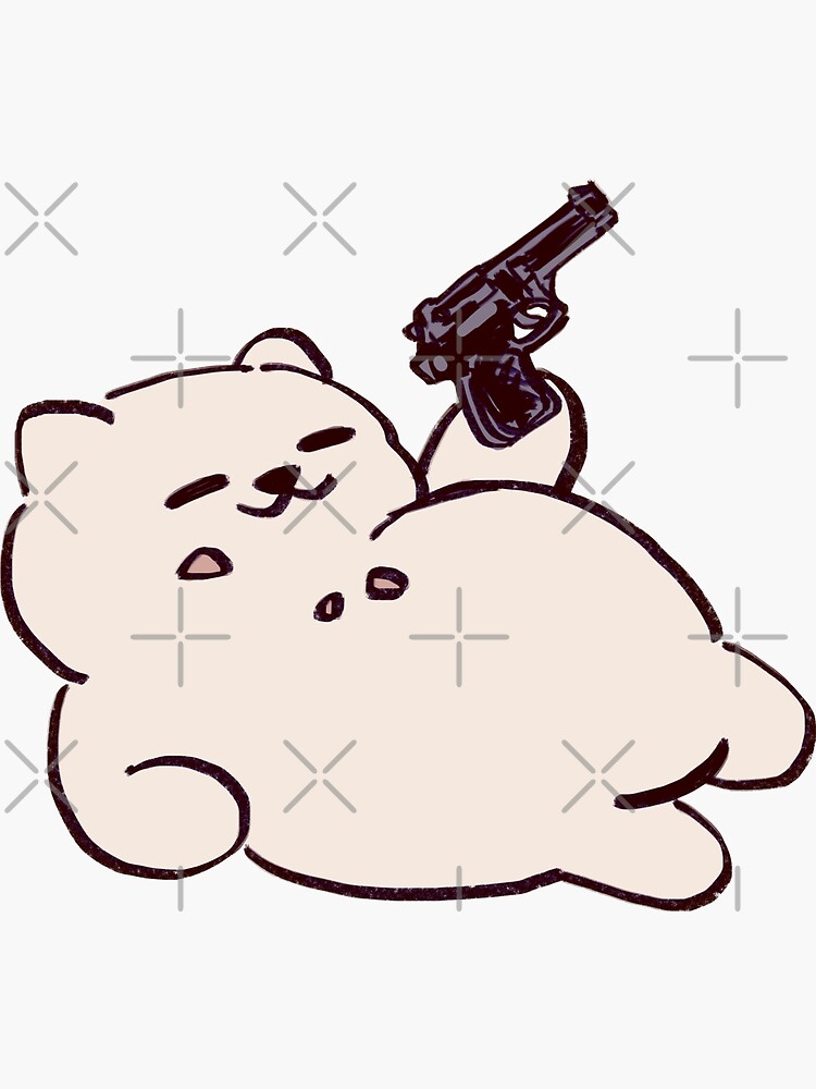 Pegatina «Dibujo tubbs el gato sosteniendo una pistola maldito meme» de ...