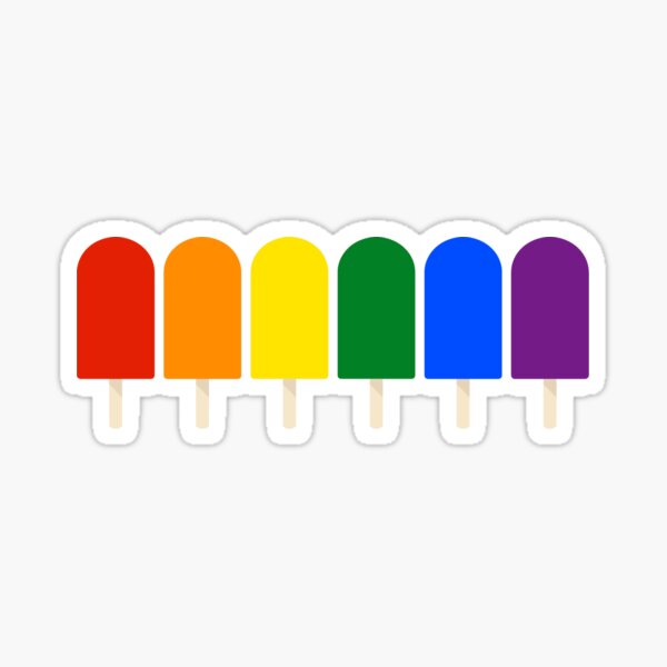 "Gay Flag Pride Popsicles" Sticker for Sale by ElectricPopSpot | Redbubble