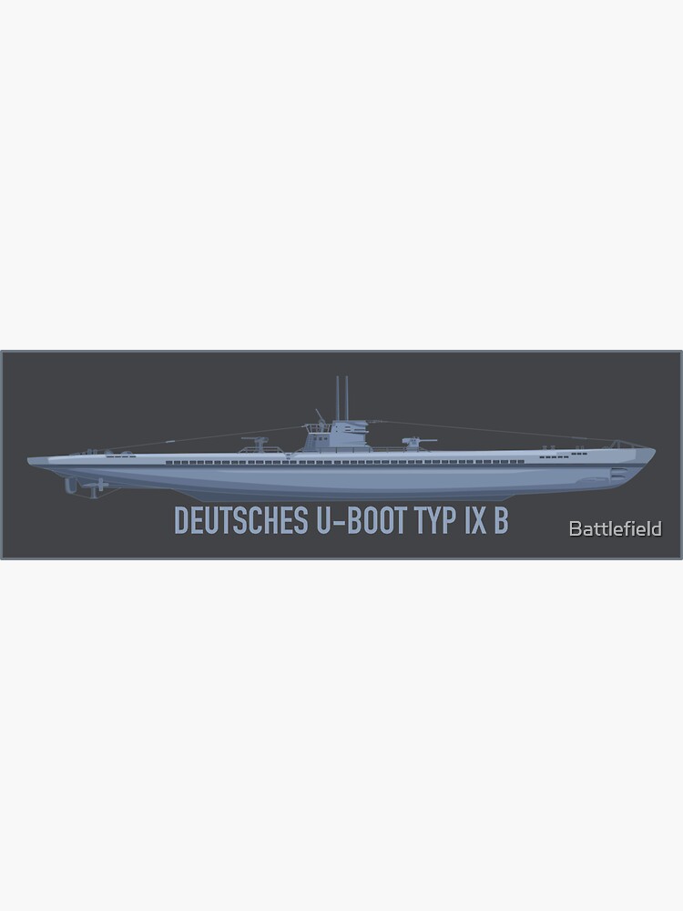 "German Type IXB WW2 Submarine U-Boat Diagram Gifts" Sticker for Sale ...