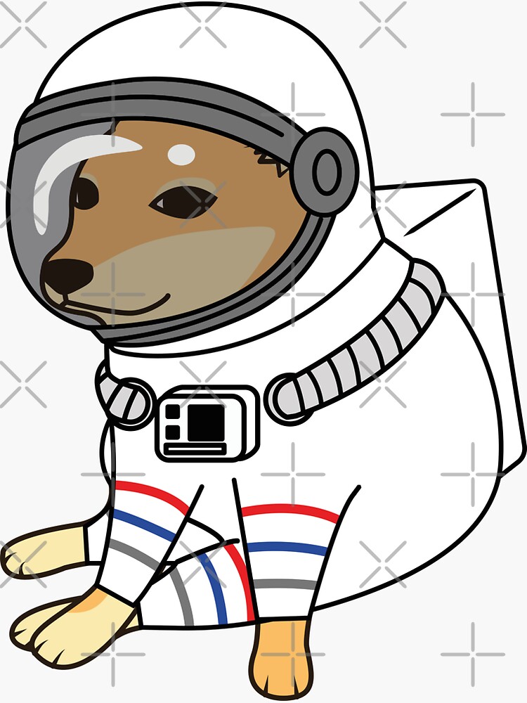 Pegatina «Perrito cheems astronauta» de Atsuwu | Redbubble