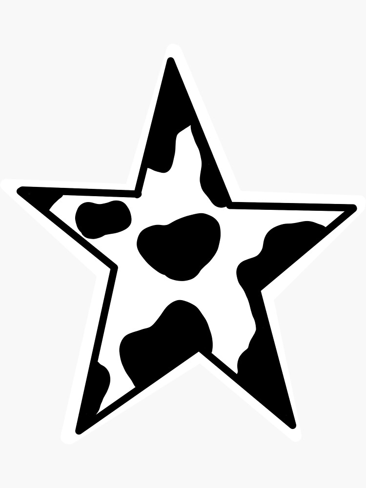 "COW PRINT STAR " Sticker for Sale by calliefarley | Redbubble