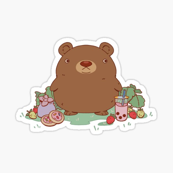 "Pudgy Bear With Sweets" Sticker by ChelseaDostert | Redbubble