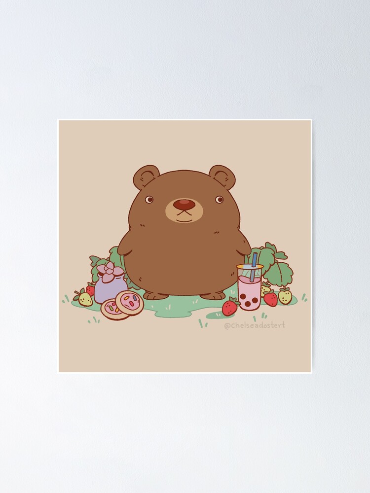 "Pudgy Bear With Sweets" Poster for Sale by ChelseaDostert | Redbubble