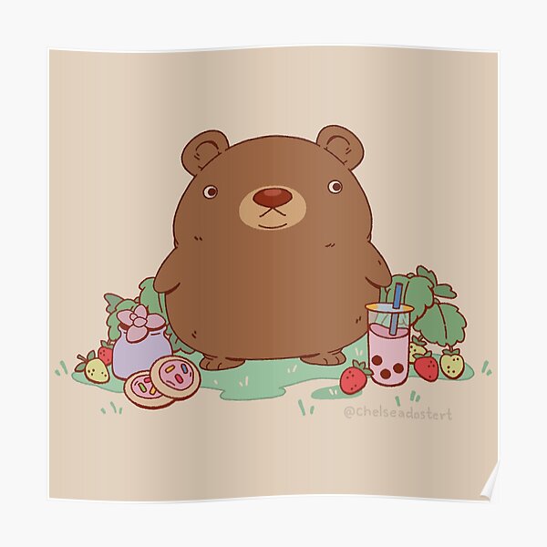 "Pudgy Bear With Sweets" Poster for Sale by ChelseaDostert | Redbubble