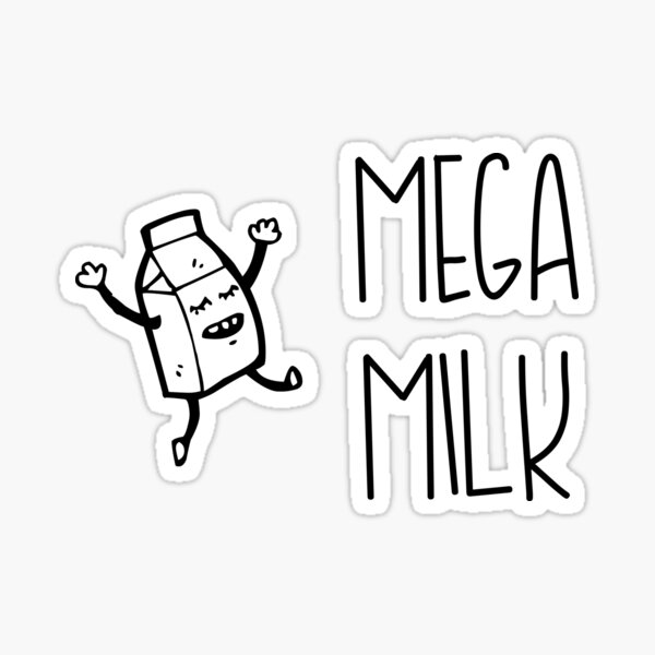 Mega Milk Sticker For Sale By Pirannha Redbubble