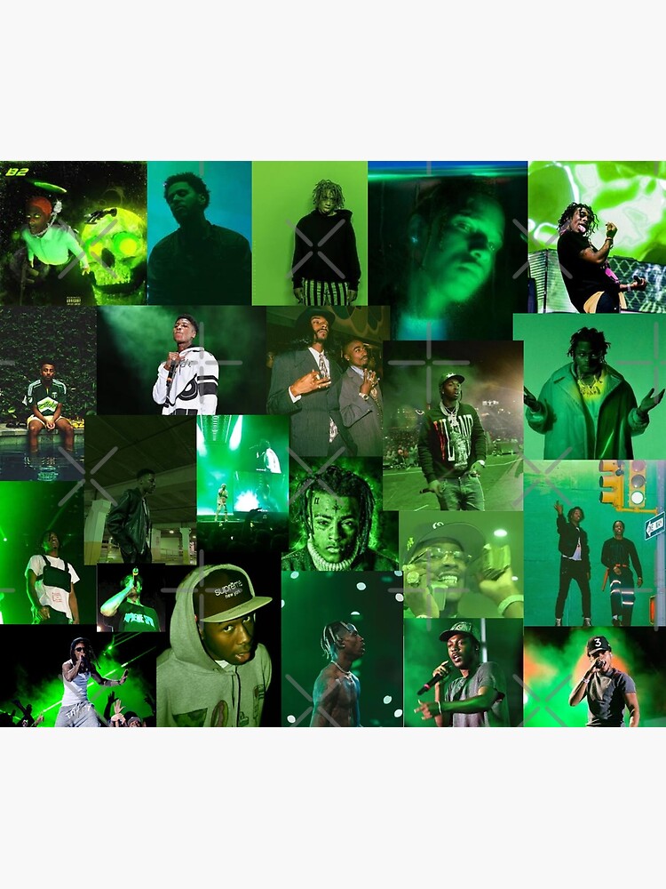 "green rap collage" Poster for Sale by morgananjos | Redbubble