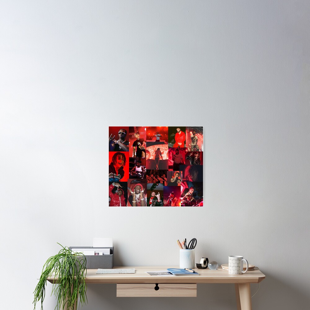 "red rap collage" Poster for Sale by morgananjos | Redbubble