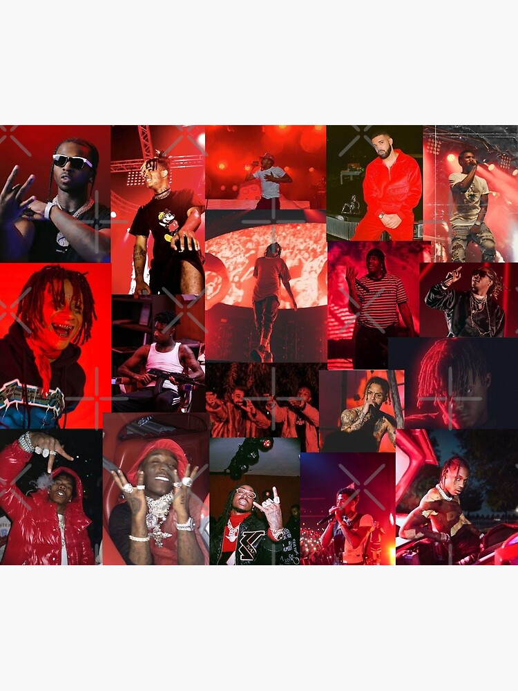 "red rap collage" Poster for Sale by morgananjos | Redbubble