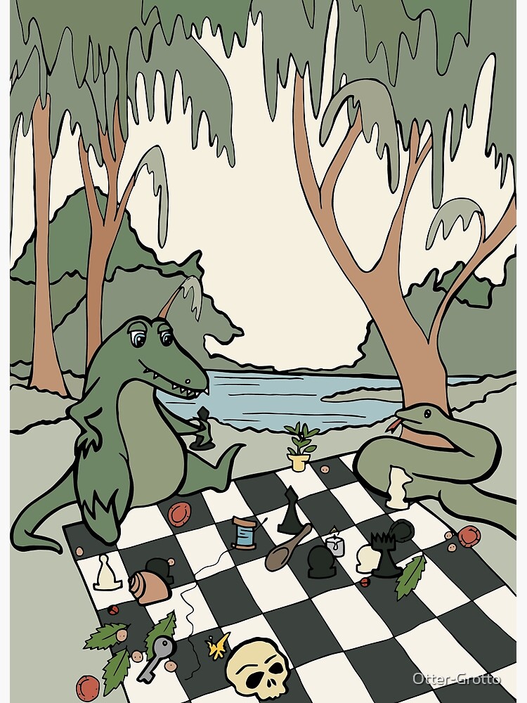 "Alligator and Snake Play Chess in the Swamp" Poster for Sale by Otter ...
