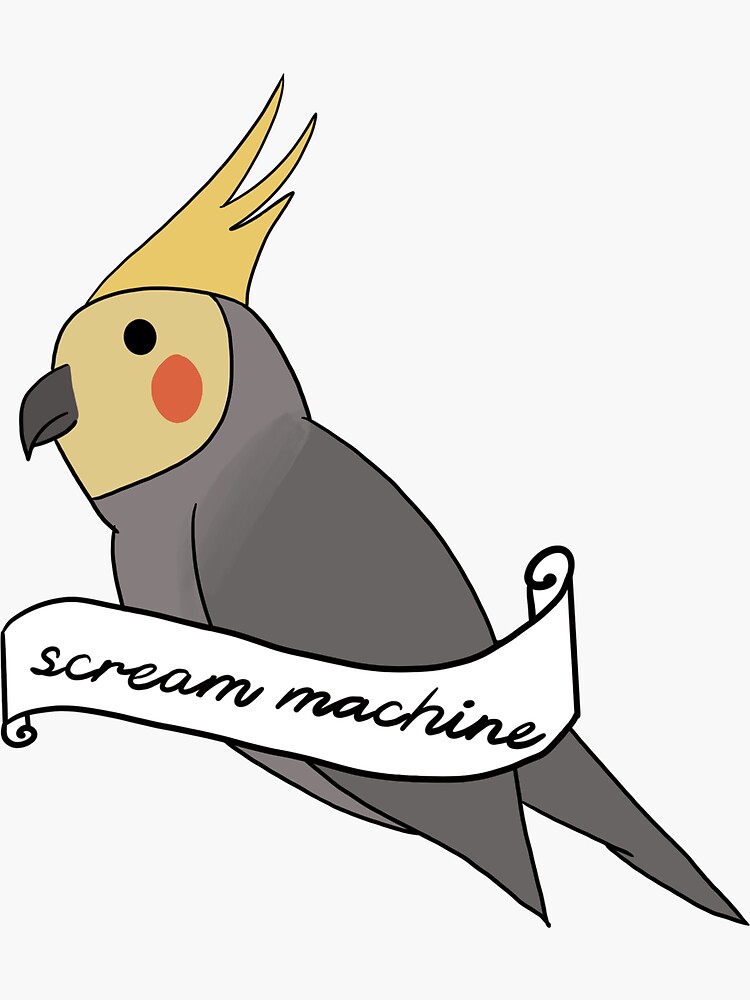 "birb scream machine" Sticker by bimbofett | Redbubble