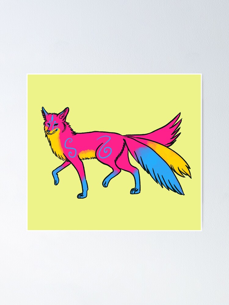 "Pan Pride Kitsune Fox" Poster for Sale by LordyIrony | Redbubble