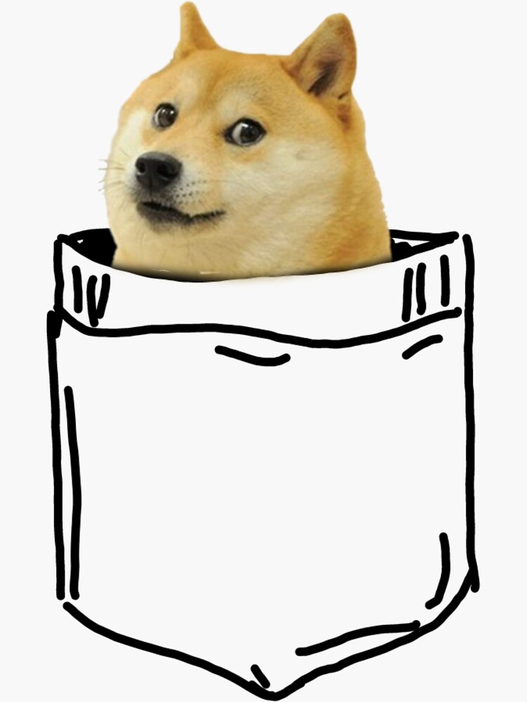"dog pocket meme design" Sticker for Sale by grace-designs07 | Redbubble