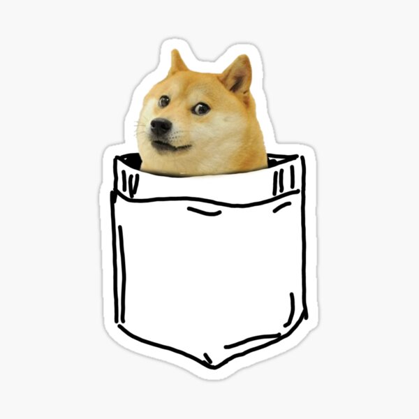 "dog pocket meme design" Sticker for Sale by grace-designs07 | Redbubble