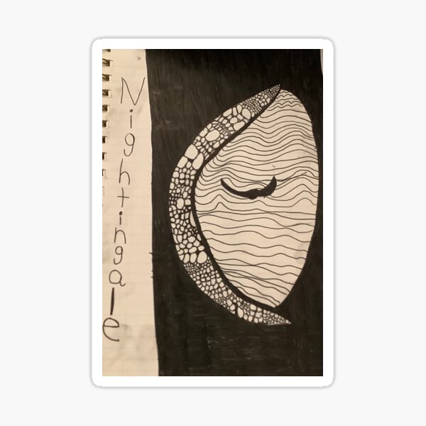 "Nightingale Moon Print" Sticker by BuggysDesigns | Redbubble