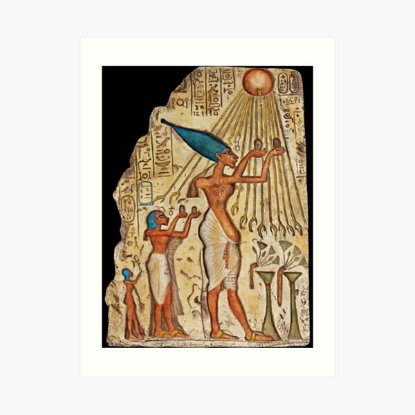 "Akhenaten and his Family are worshipping & offerings to Aten the Sun's ...