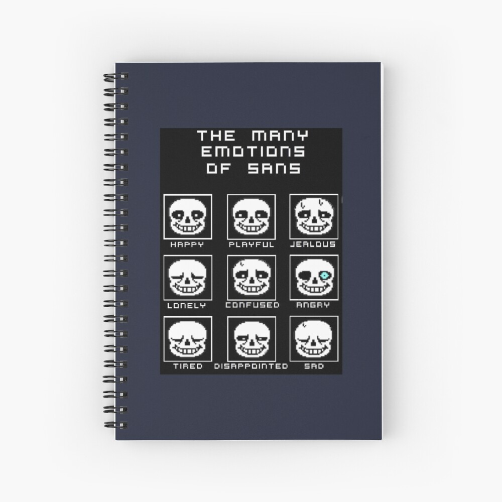 "The Many Emotions Of Sans Undertale" Spiral Notebook by Taoalzma ...