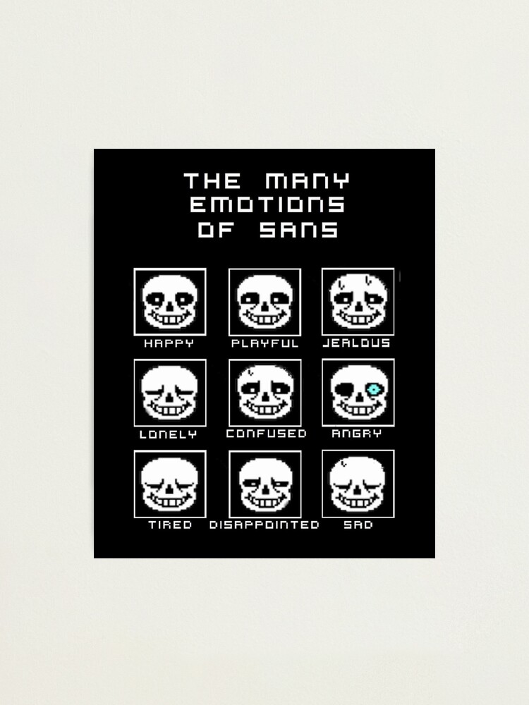 "The Many Emotions Of Sans Undertale" Photographic Print by Taoalzma ...