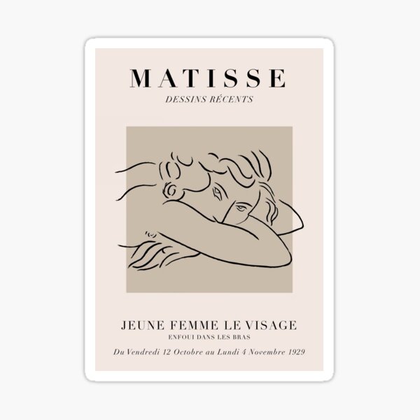 "Exhibition Matisse Dessins Recents" Sticker for Sale by brysonduane6 ...