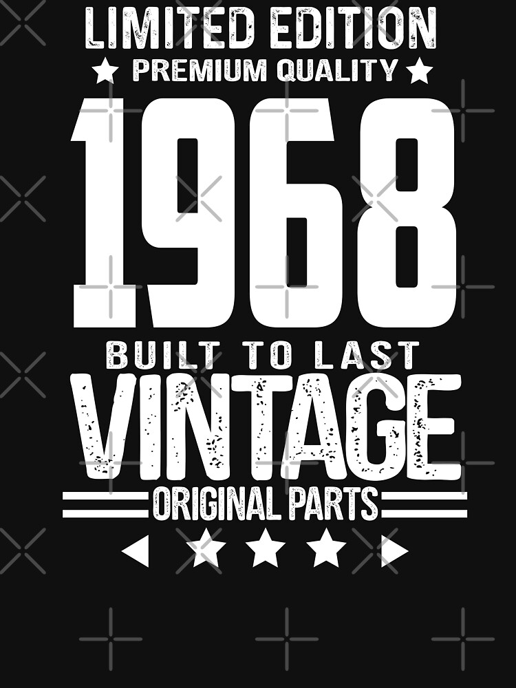 Essential T-Shirt for Sale mit "Jahrgang 1968 - Retro-Geburtstag" von ...
