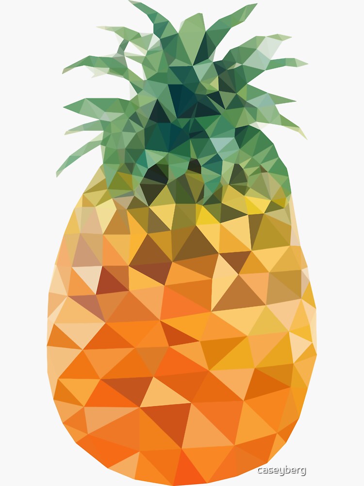 "Low Poly Pineapple" Sticker for Sale by caseyberg | Redbubble