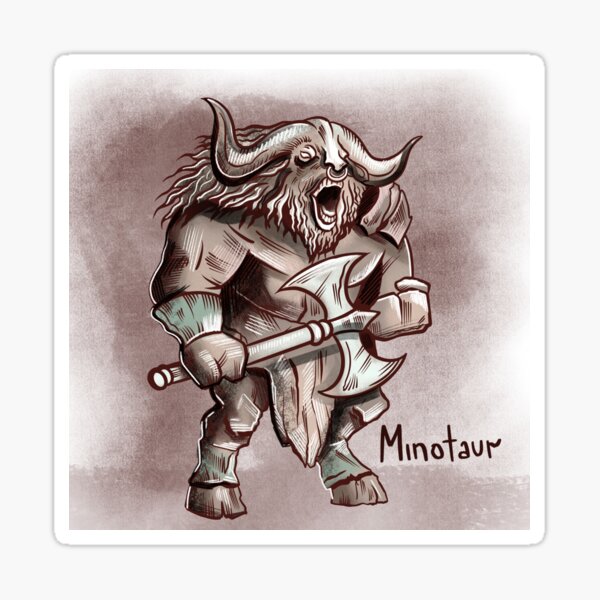 "Greek Myth, Minotaur" Sticker for Sale by Mystic-Minx | Redbubble